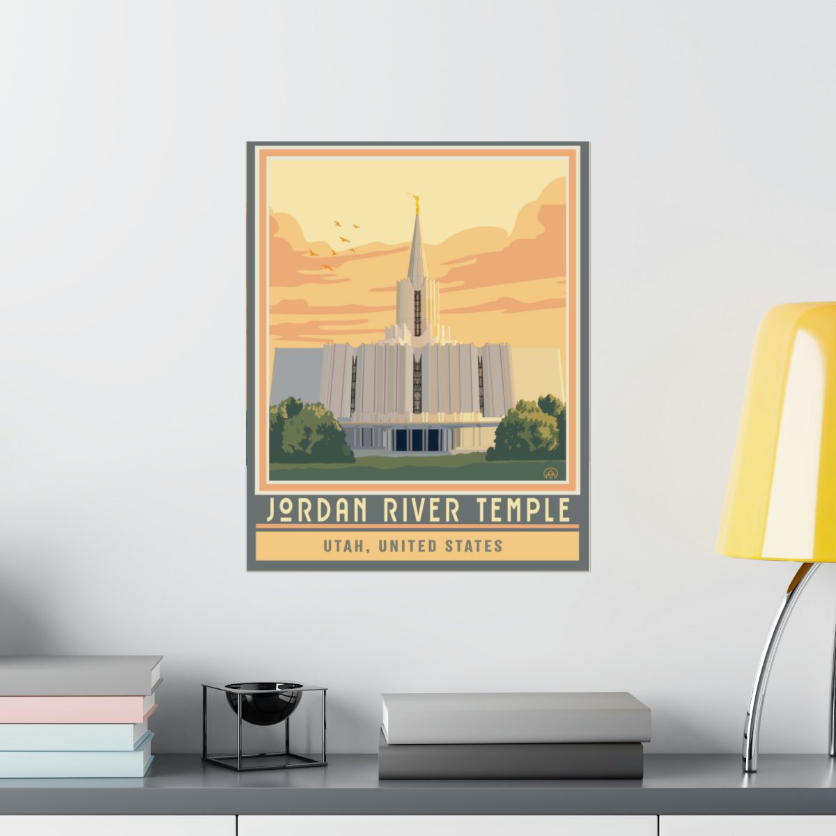Jordan River Temple Travel Poster 12"x18" Matte finish